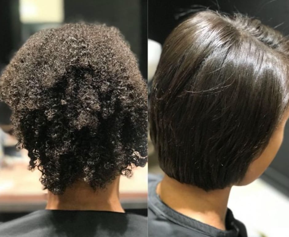 Brushing / Silk press sur cheveux crepus – 5EA espace beaute
